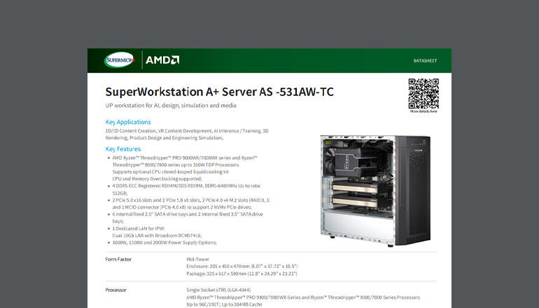 SuperWorkstation A+ Server AS-531AW-TC | Insight