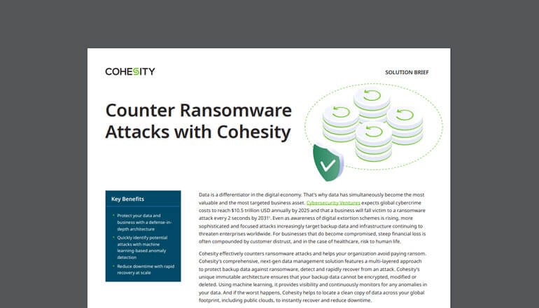 Counter ransomware attacks with Cohesity | Insight