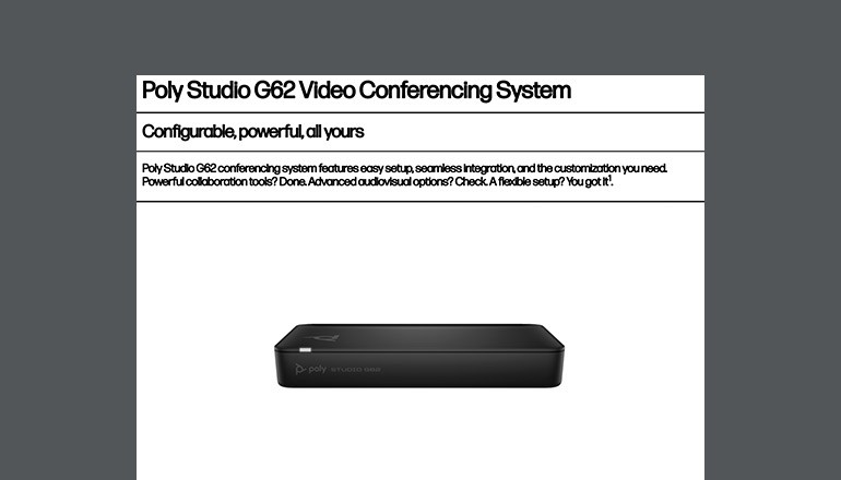 Poly Studio G62 Video Conferencing System | Insight