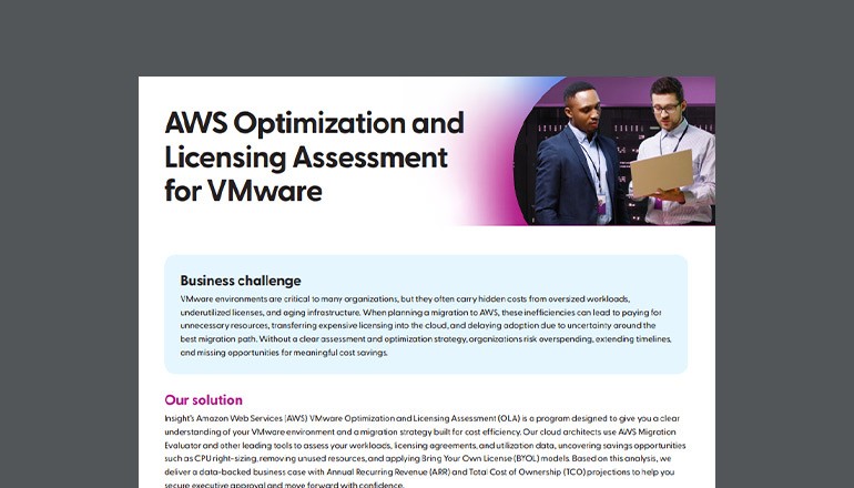 AWS Optimization & Licensing Assessment for VMware | Insight