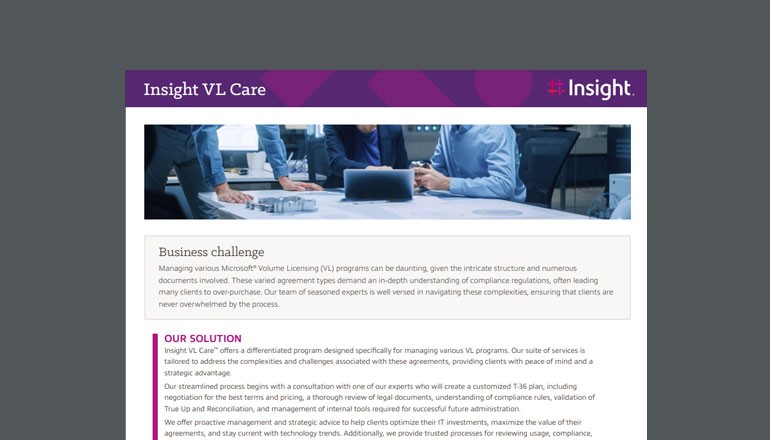Insight VL Care: Microsoft Volume Licensing | Insight