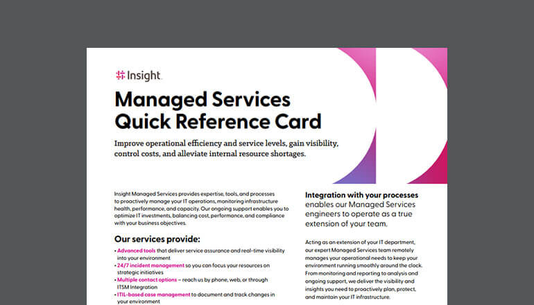 Managed Services Quick Reference Card | Insight